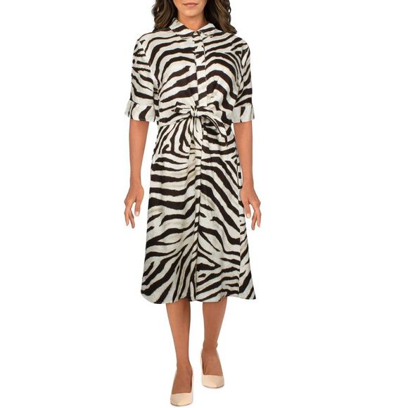 Lauren Ralph Lauren | Dresses | Lauren Ralph Lauren Womens Wakana Brown Linen Animal Print ...